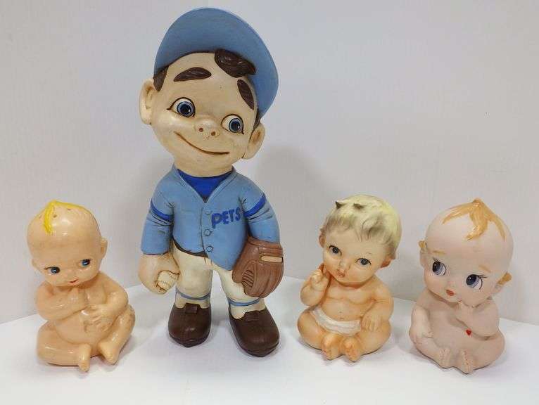 Plastic kewpie doll baby powder/talcum shaker; Napco baby in diaper ...