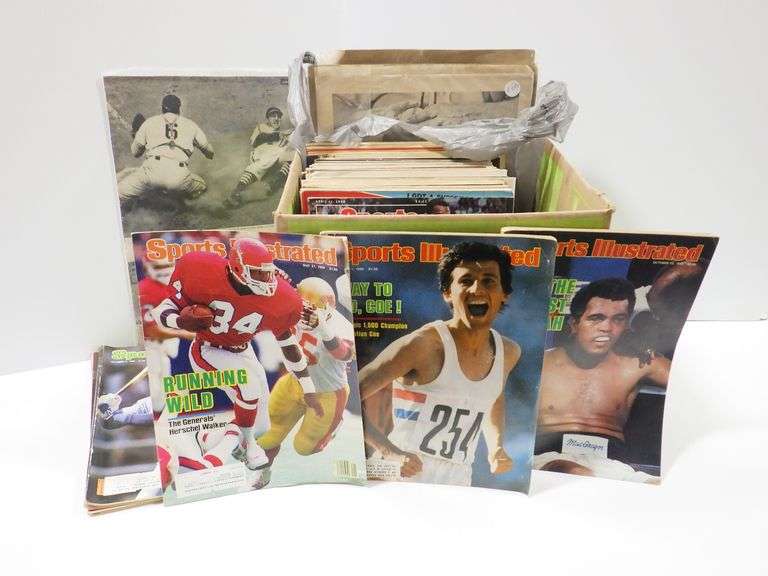 Approx. (60) Sports Illustrated magazines from the 1970s to 1990s with ...