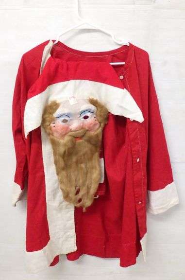 1940s/1950s Three-piece Santa suit and mask, mask has NOS price tag ...