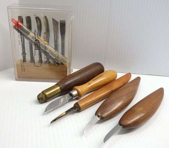 (4) Carving knife and chisel set for a wood quality carving - Albrecht ...