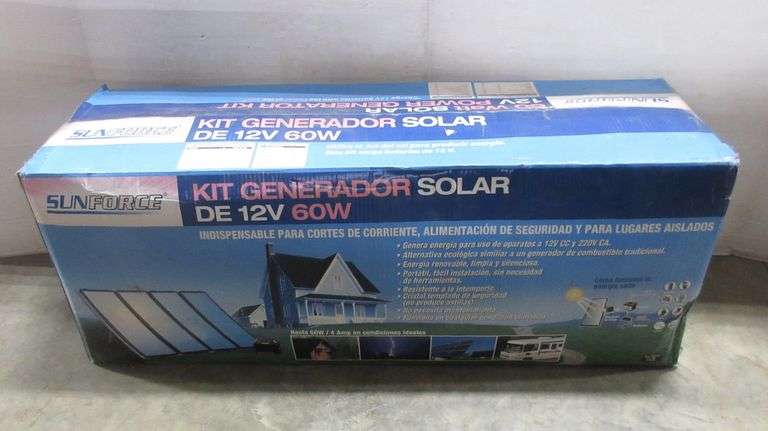 60W solar 12V power generator kit, NIB - Albrecht Auction Service