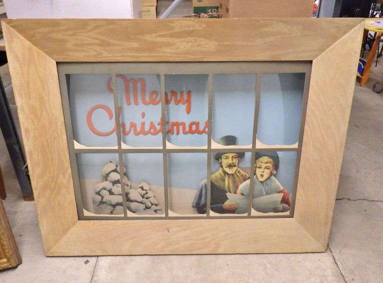 Oversized vintage mid-century lighted Christmas display, unusual 1950's ...