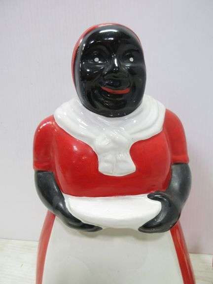 Older ceramic Mammy cookie jar, 12"H; Plastic Aunt Jemima Mammy Syrup ...