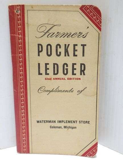 1948-1949 Farmer pocket ledge from Waterman Implement Store of Coleman ...