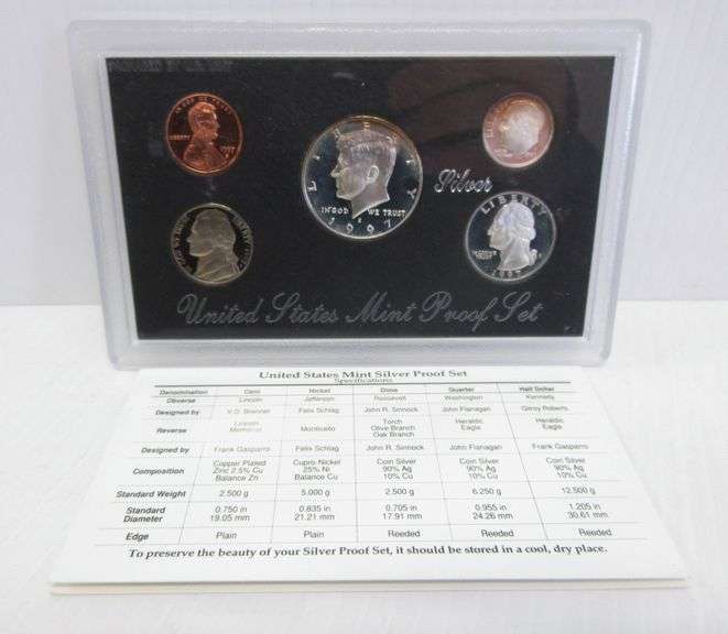 1997 Silver proof set, includes 90% silver half, quarter, and dime - Albrecht Auction Service
