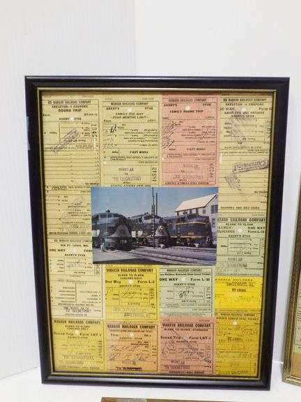 (2) Picture frames of ticket stubs from the Michigan Railroad Club ...