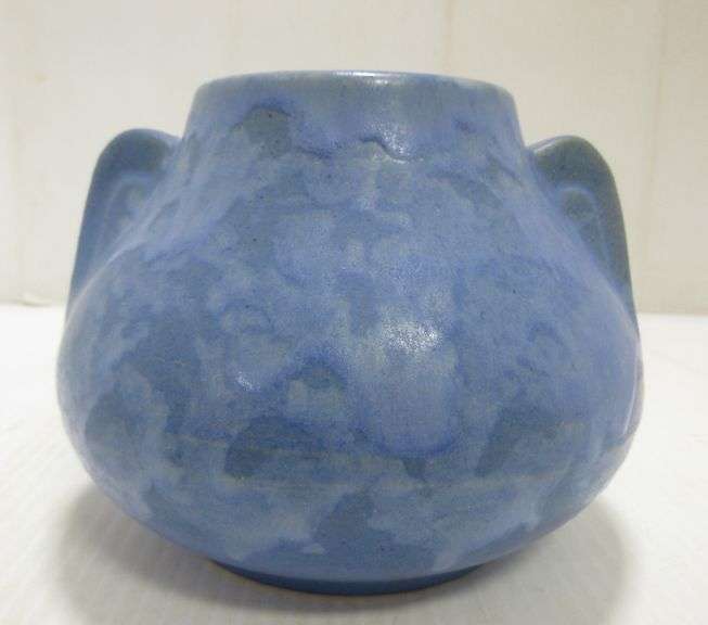 Antique 1930's Brush McCoy Pottery, Matte Blue Glaze Vase, Arts and ...