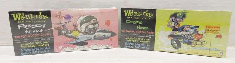 (2) Collector's Hawk Weird Ohs Model Kits: 1- Drag Hag, and 1- Freddy ...