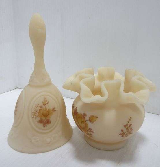 Fenton Vase, Signed by Paula Palmer; Fenton Bell, Signed by Beth ...