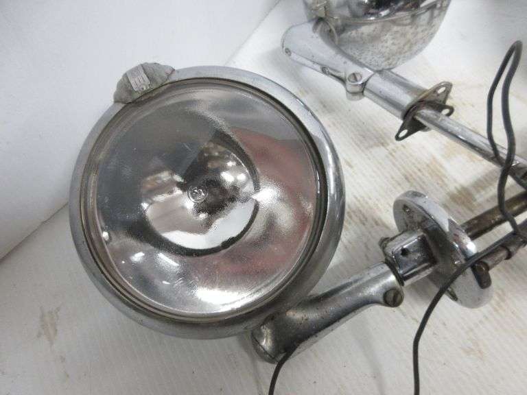 Pair of Chrome Auto Spotlights, Unity Mfg. Chicago, Marquee Emblems ...
