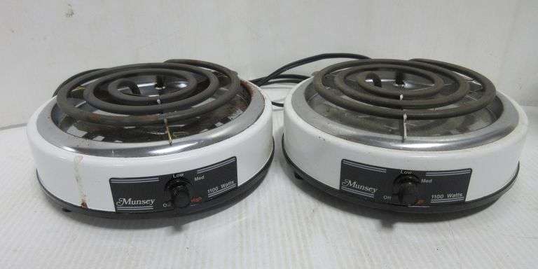 (2) Munsey Extra Burner Buffet Range Burners - Albrecht Auction Service