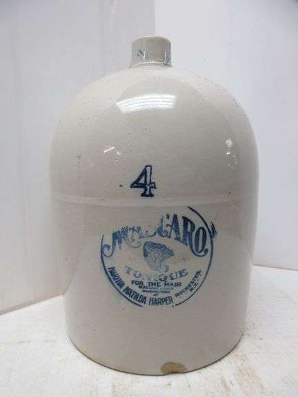 Four-Gallon Handled Jug with Blue Stenciling: Mascaro Tonique for the ...