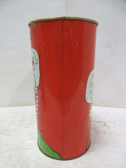 Old Lithographed Snoopy Trash Can - Albrecht Auction Service