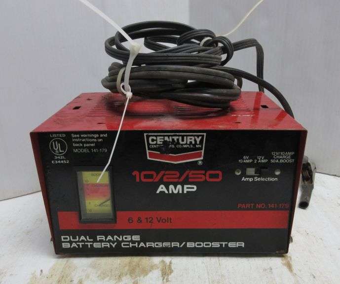 Century 6/12V Battery Charger, 10/2/50 AMP, Dual Range, Model 141-179 ...