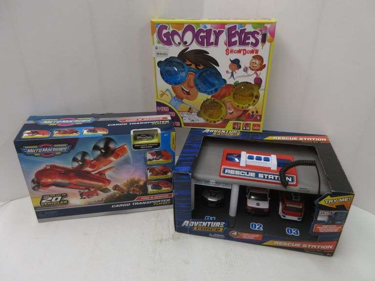 Micro Machines, Fire and Rescue Cargo Plane Transporter Playset, Googly ...