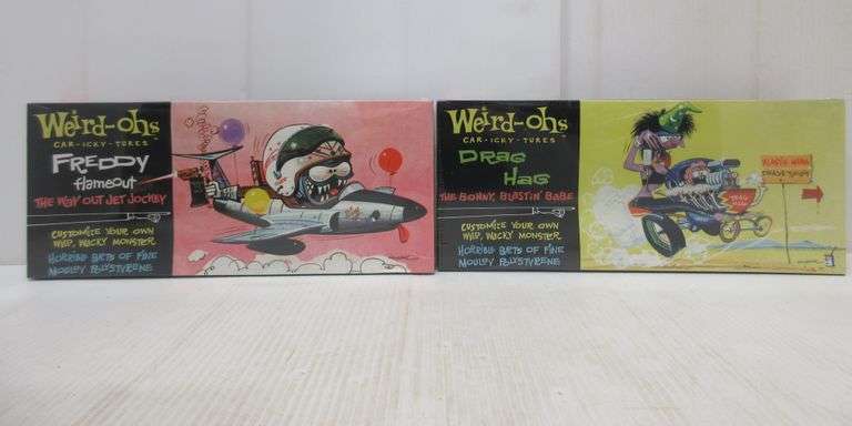 (2) Collectors Hawk Weird-Ohs Model Kits: 1- Drag Hag, and 1- Freddy ...