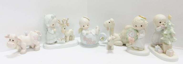 (7) Christmas Precious Moments figurines, include: 3- Jonathan and ...