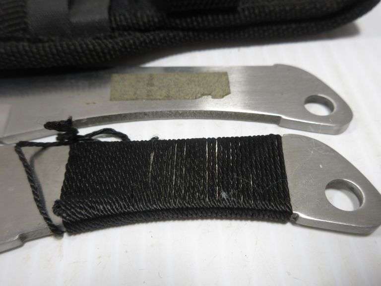 Set of (3) Skyhawk 440 Stainless Steel Throwing Knives with Sheath ...