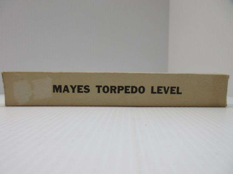 Mayes Older Collectible Torpedo Level in Box - Albrecht Auction Service