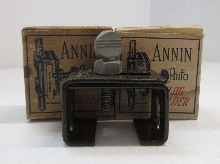 (2) Antique Annin Auto Flag Holders in Original Boxes - Albrecht ...