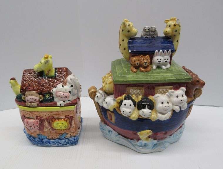 Noah's Ark Cookie Jar and Noah's Ark Candy Dish - Albrecht Auction Service