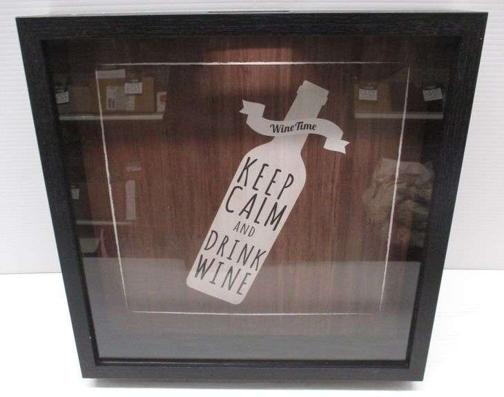 Wine shadow box with hole on top for wine corks, 13" x 13", new ...
