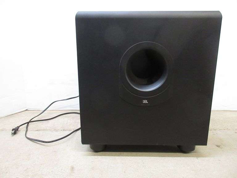 JBL home 10” subwoofer model 160, powered watts, ported JBL box, powers ...