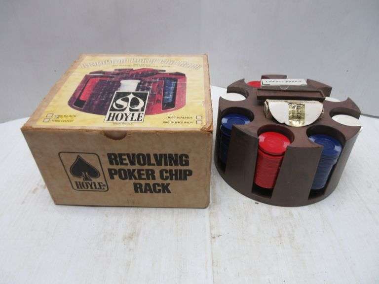 Old Hoyle revolving poker chip rack - Albrecht Auction Service