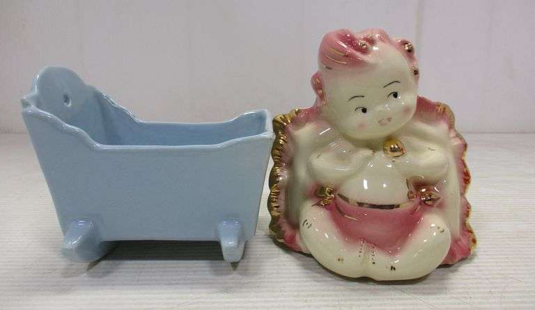 Hull pottery and haeger pottery baby girl and boy planters: Baby girl ...