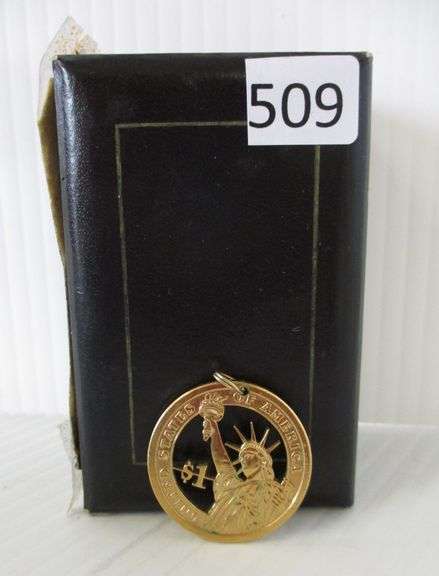 Dollar coin pendant, laser cut of lady liberty with torch, mint, made ...