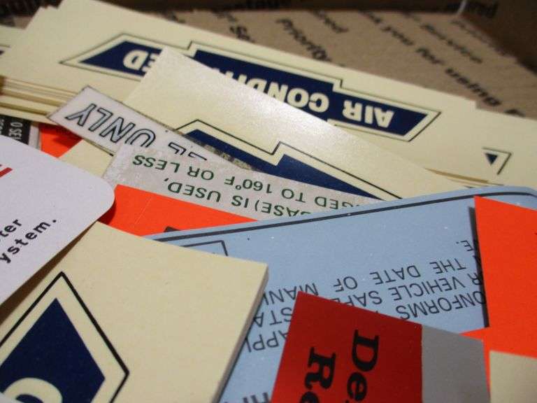 Over (100) 1960s to 1970s GM Chevy engine decals, NOS - Albrecht ...