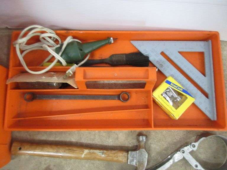 Tuff Box tool box, 19” x 10 ½” x 9 ½”, with contents, includes: Vibro ...