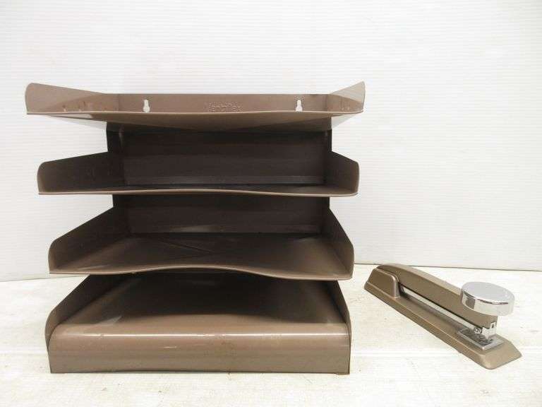 Vertiflex file organizer, and a Monarch stapler, organizer- 11"H, good ...