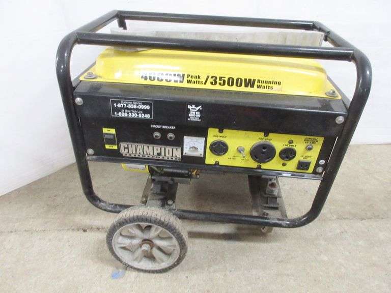 Champion generator, 4000 peak watts/3500 running watts, starts on first ...