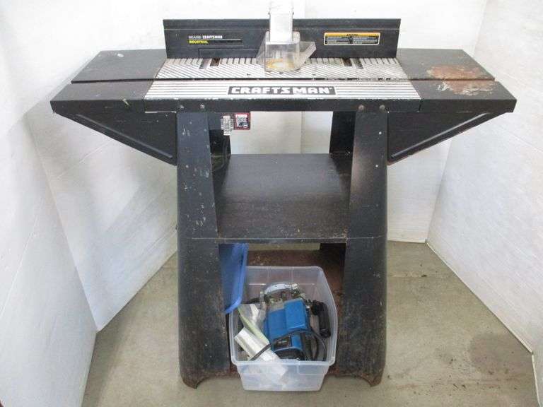 Router table with 3 HP heavy duty router, Freud and other router bits ...