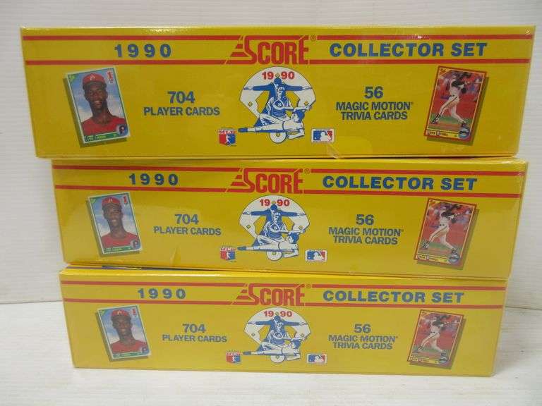 (3) Score 1990 baseball factory sealed sets, (704) cards total: Rookies ...