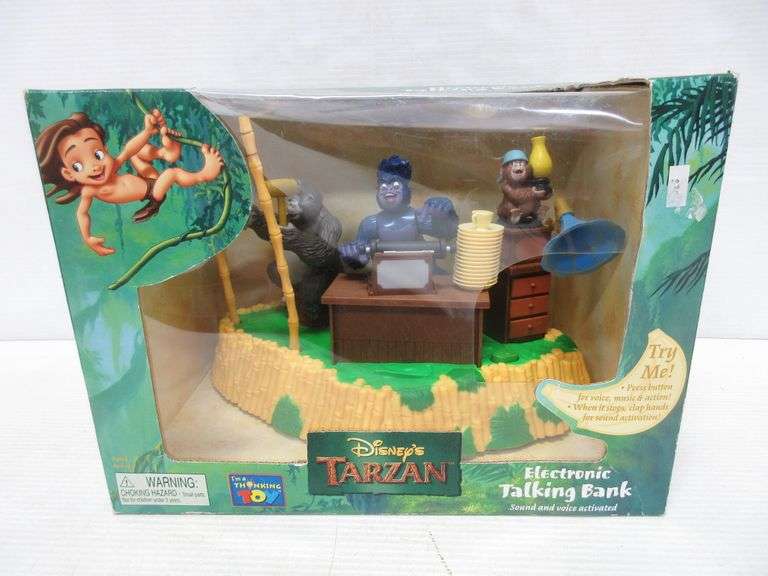 Disney's Tarzan electronic talking bank in box, 12"W - Albrecht Auction ...