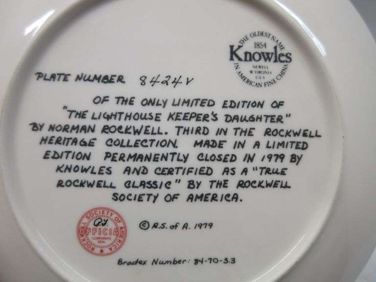 (3) Plates, include: 2- Norman Rockwell Collection, The Lighthouse ...