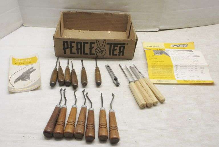 (11) Carving tools, and (6) Gun stock tools, like new condition, very ...