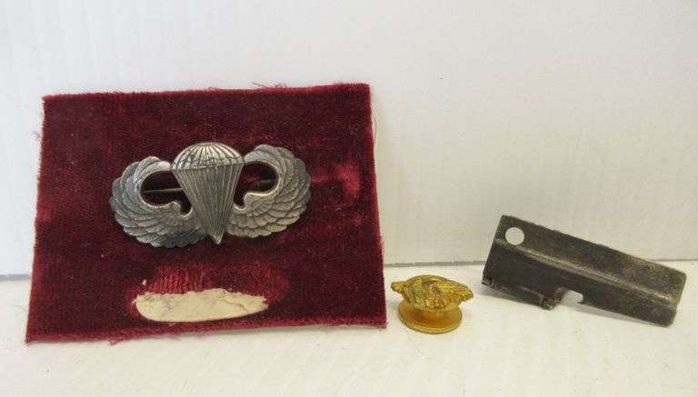 Military, WWII Airborne Jump Wings; US Army P38 can opener worn; WWII ...
