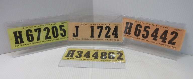 1963, 1964, 1965, and 1966 Hunting license back tags - Albrecht Auction ...