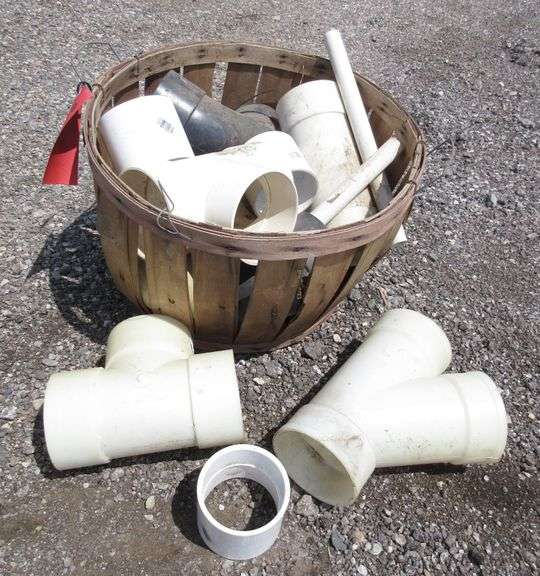Basket of PVC pipe fittings, in used, yet good condition - Albrecht ...