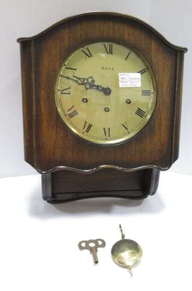 Older Heco wall clock, wind-up model, made in Germany, model AD-11, has ...