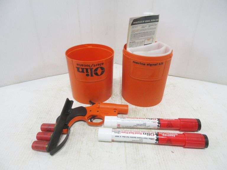 Marine signal kit flare gun, with instructions, NOS - Albrecht Auction ...
