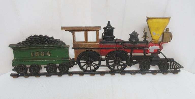 Large 1970's cast metal 1864 train wall art by Sexton USA, 9" x 27", in ...