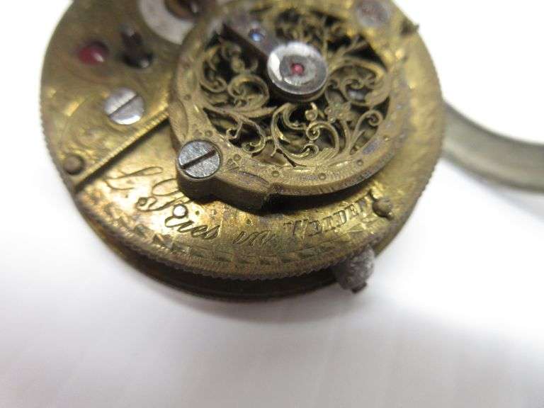 Chain driven pocket watch with turtle shell back, 2"Dia - Albrecht ...
