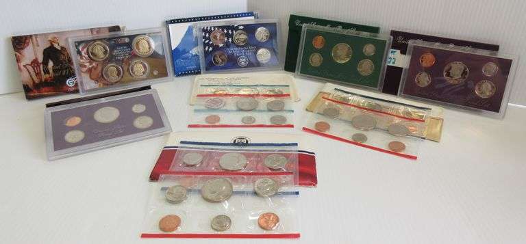 (8) U.S. Coin Proof Sets in Government Issue Packages: 1972, 1985, 1986 ...