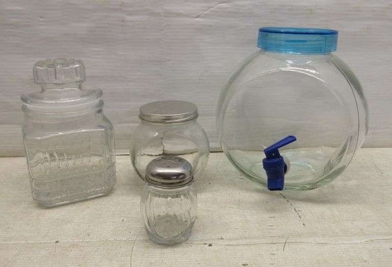 Glass drink dispenser, glass candy container, glass jar, and glass ...