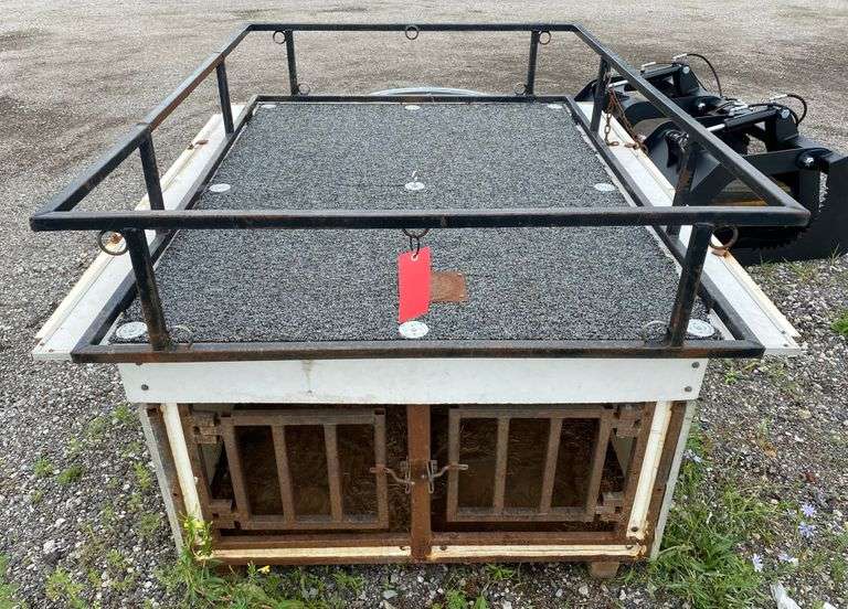 Dog box, has rig rack on top, rig holes on sides for dogs head to stick ...
