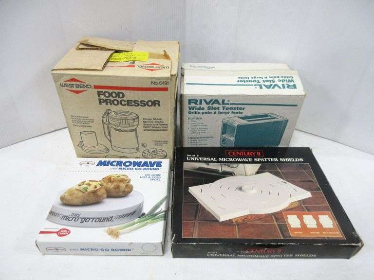 Rival 2-slice toaster; West Bend food processor, 1987; Century II ...